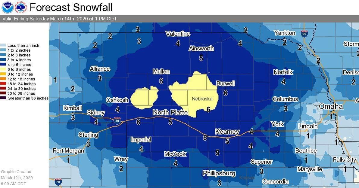 Most of Nebraska could see significant snowfall