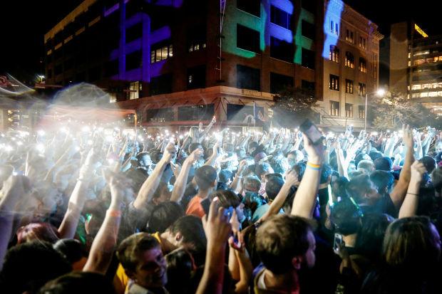 Photos: Skrillex spins at outdoor concert