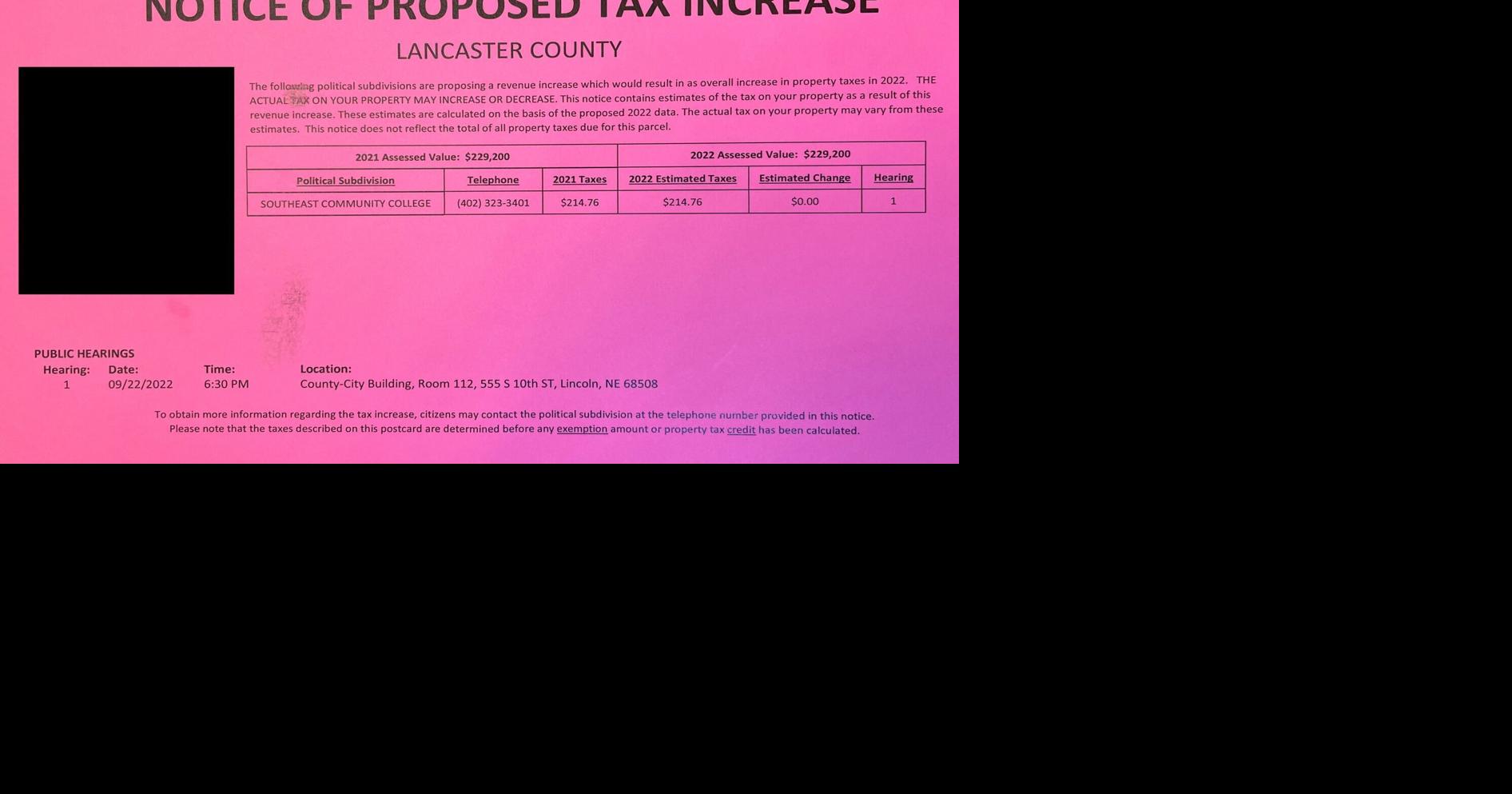 Dozens voice concerns at heated 'pink postcard' tax hearing for LPS