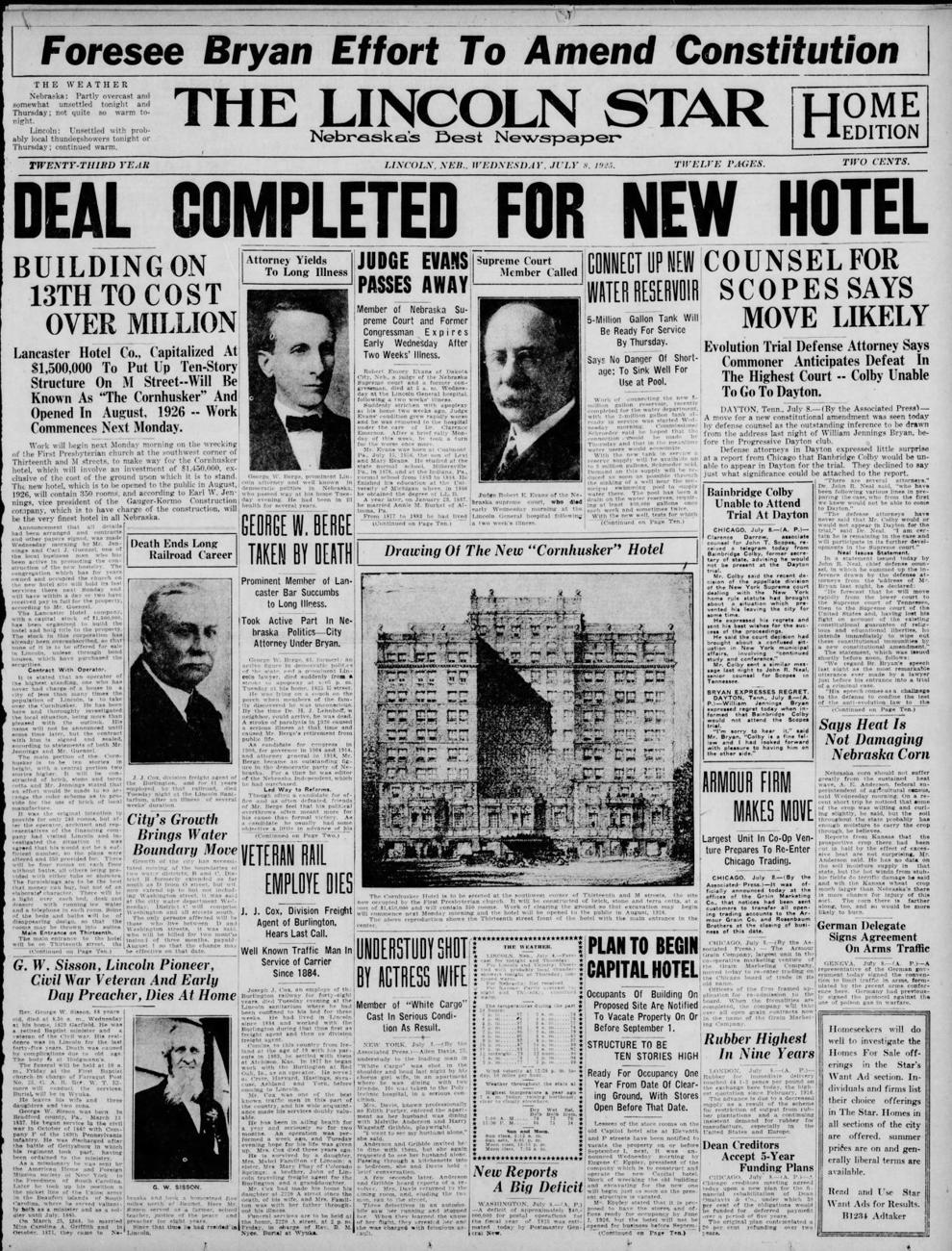 Remembering the original Cornhusker Hotel, built 95 years ago