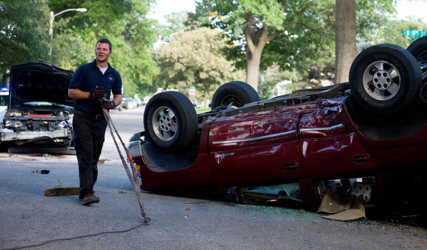 Minor injuries suffered in rollover crash
