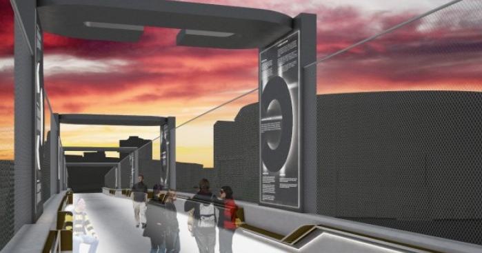 Arena's pedestrian bridge will be iconic L-I-N-C-O-L-N