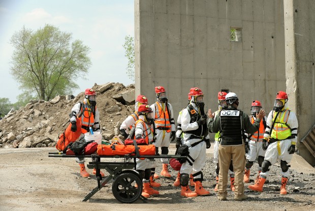 Photos: Disaster training exercise