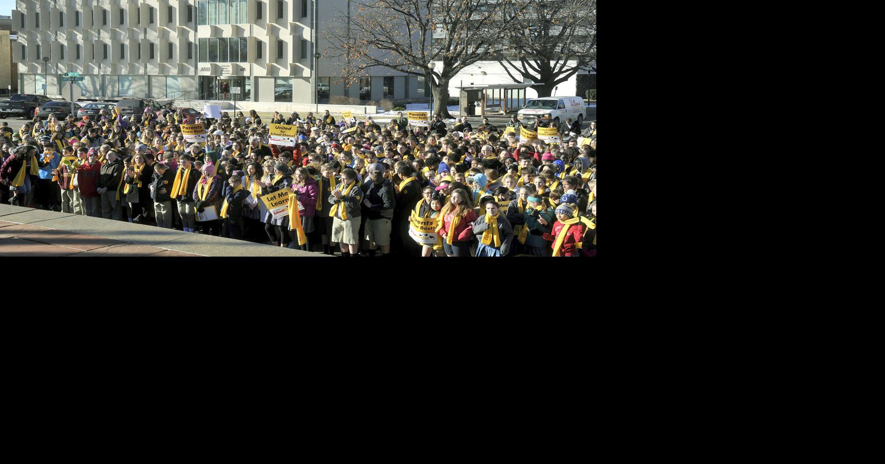 Hundreds pack Capitol steps for school choice rally