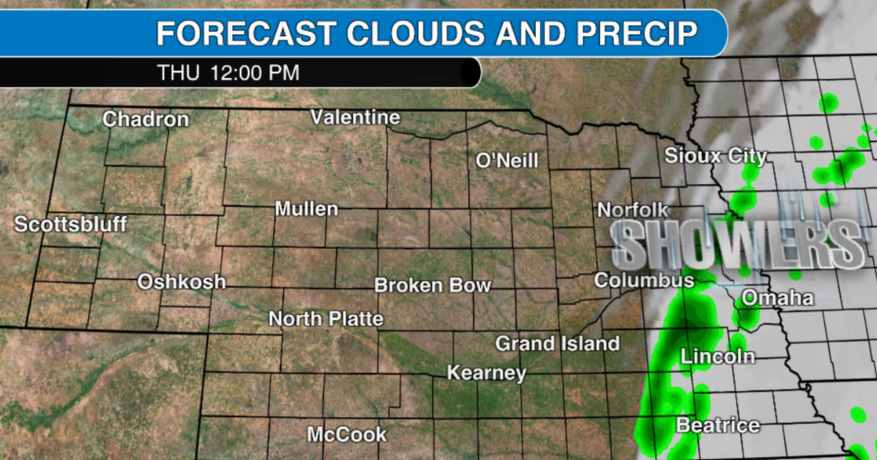 Rain chance lingers in far eastern Nebraska Thursday, big temperature ...