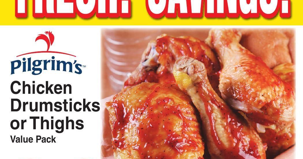Pilgrim's Chicken Drumsticks or Thighs Value Pack 88¢/lb