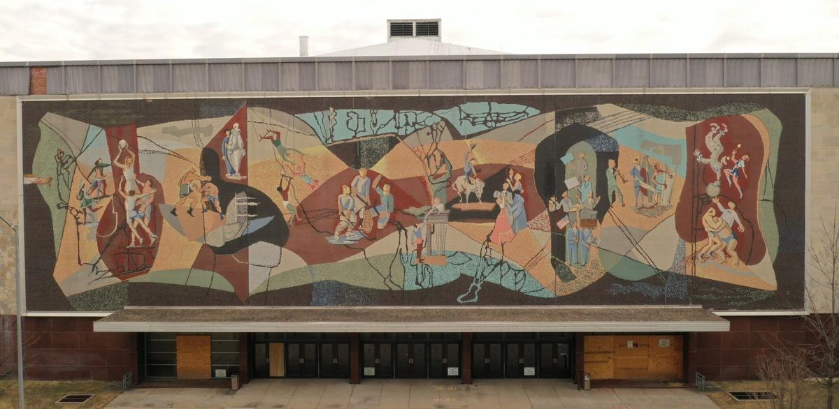 City Hall: See how Pershing's mural looks from a drone's point of view