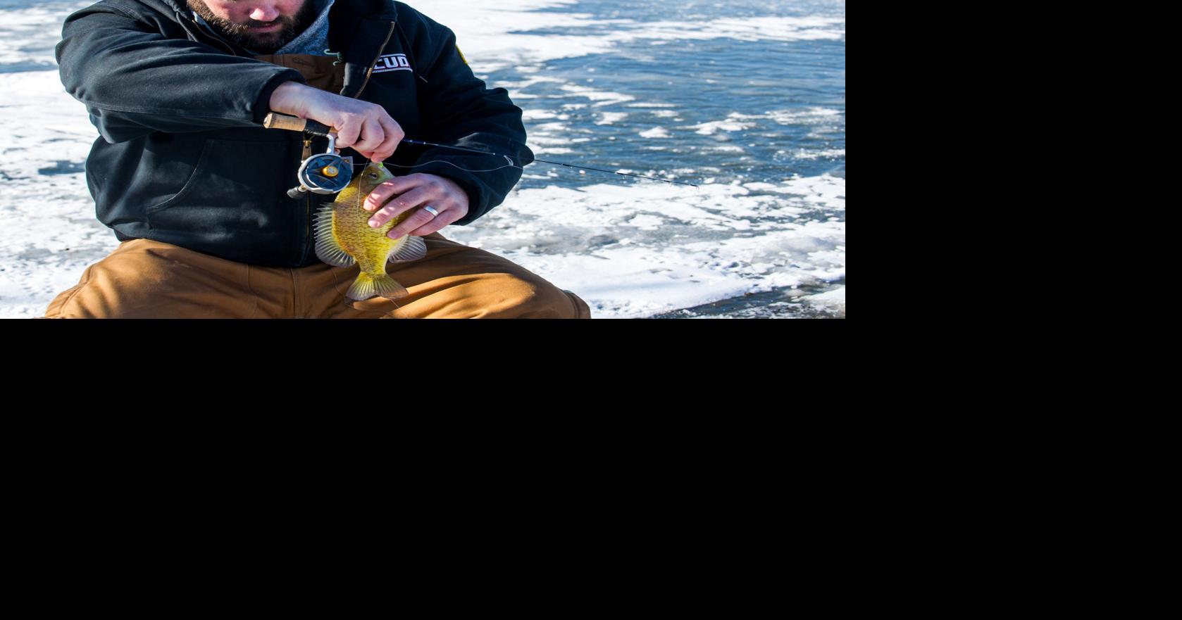 Despite winter weather, good turnout at ice fishing clinic