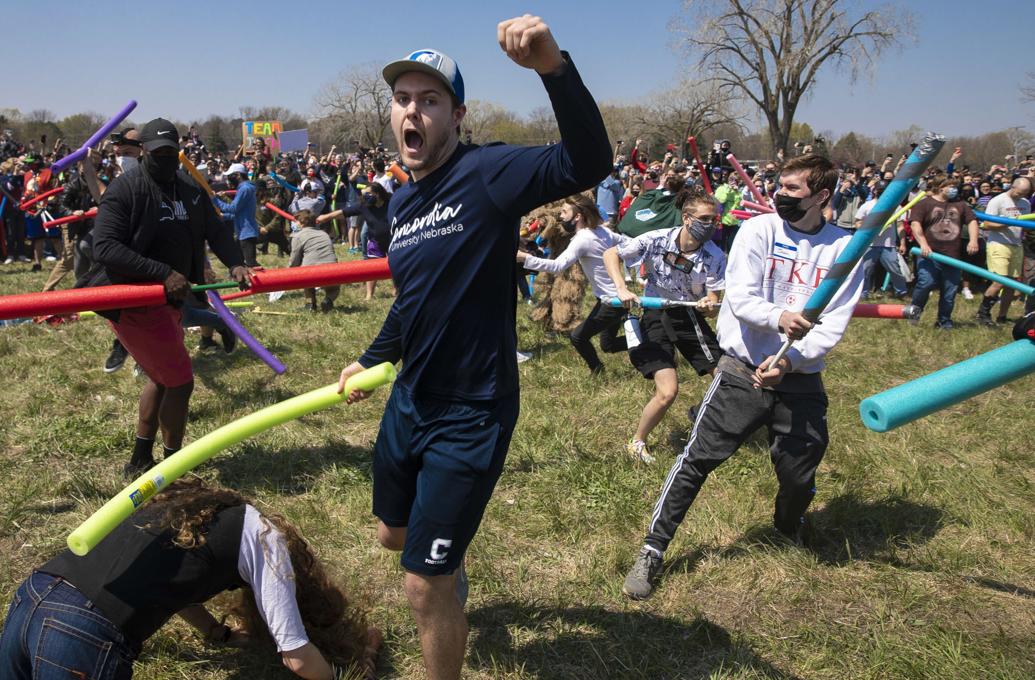Photos: Hundreds battle with pool noodles for the name Josh