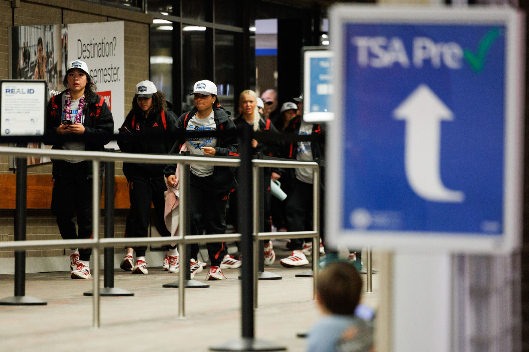 Photos: Nebraska softball greeted at Eppley Airfield by family and fans ...