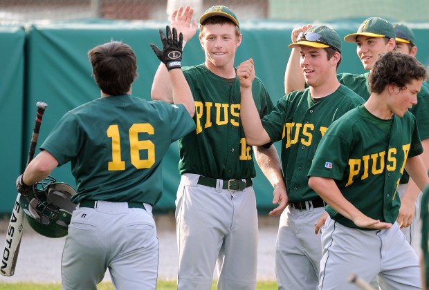 Nine-run first inning powers Pius X to district title