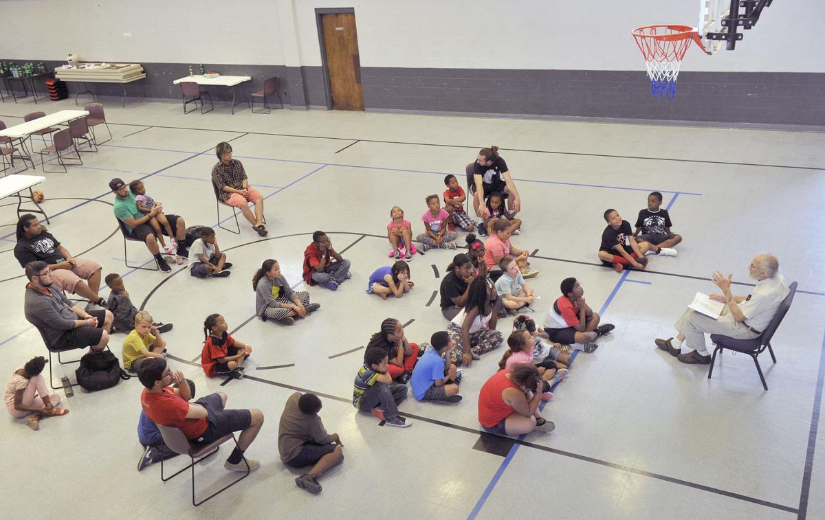 Lining up to read at the Malone Community Center