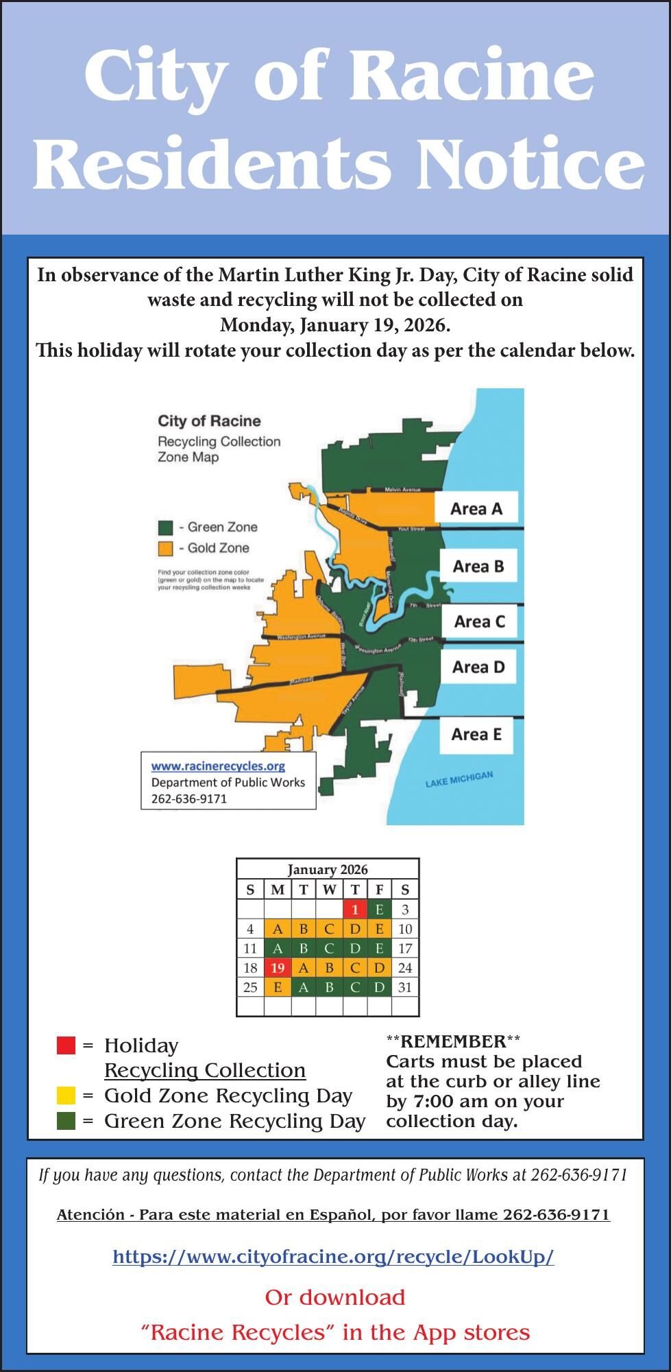 RACINE CITY PUBLIC WORKS / RETAIL - Ad from 2026-01-07