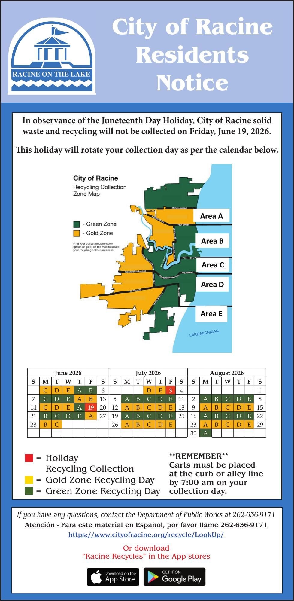 RACINE CITY PUBLIC WORKS / RETAIL - Ad from 2026-06-14