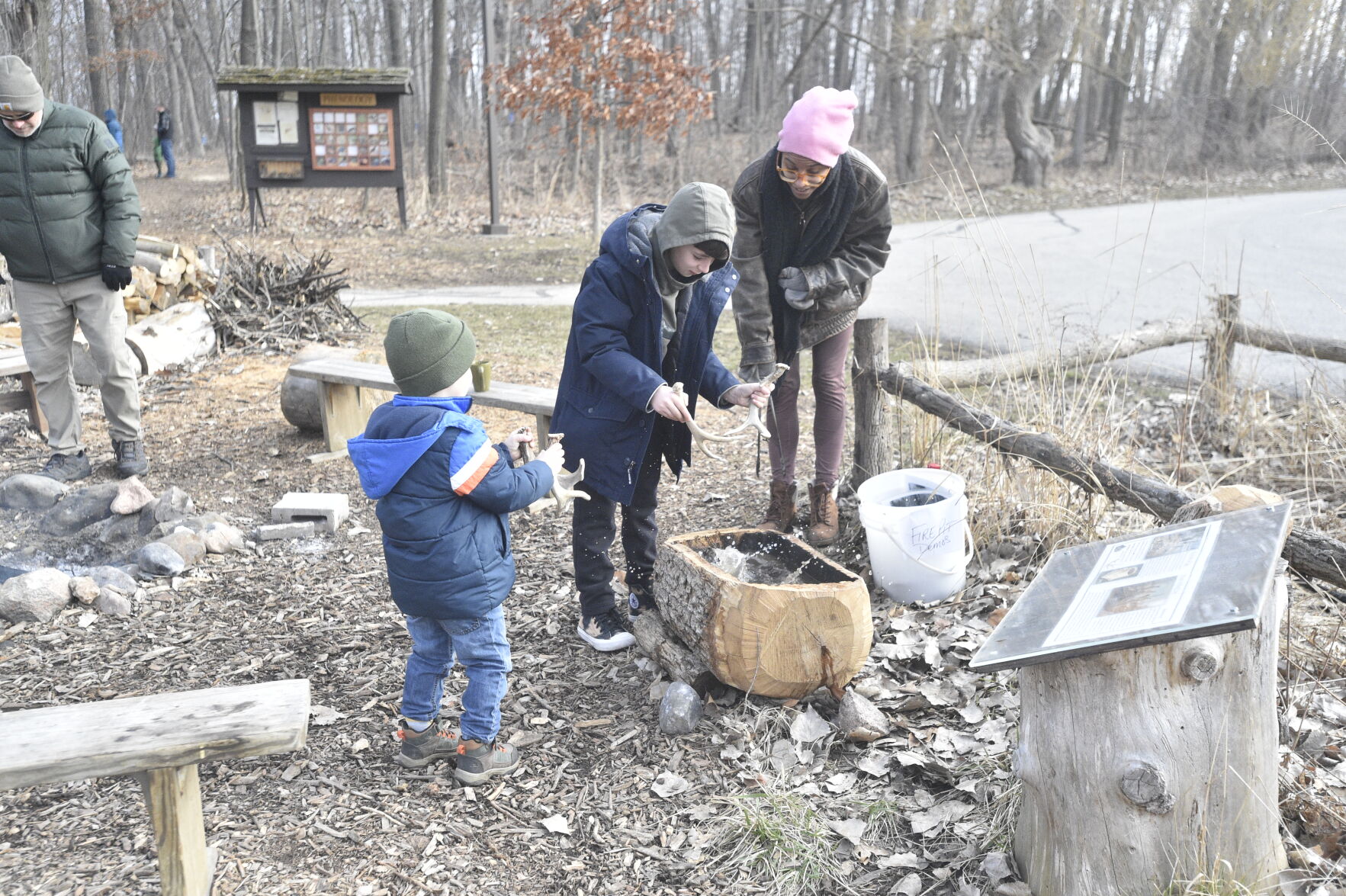 Learning how Native Americans made maple syrup