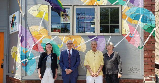 Gov. Tony Evers visits the LGBT Center of SE Wisconsin in Racine during ...