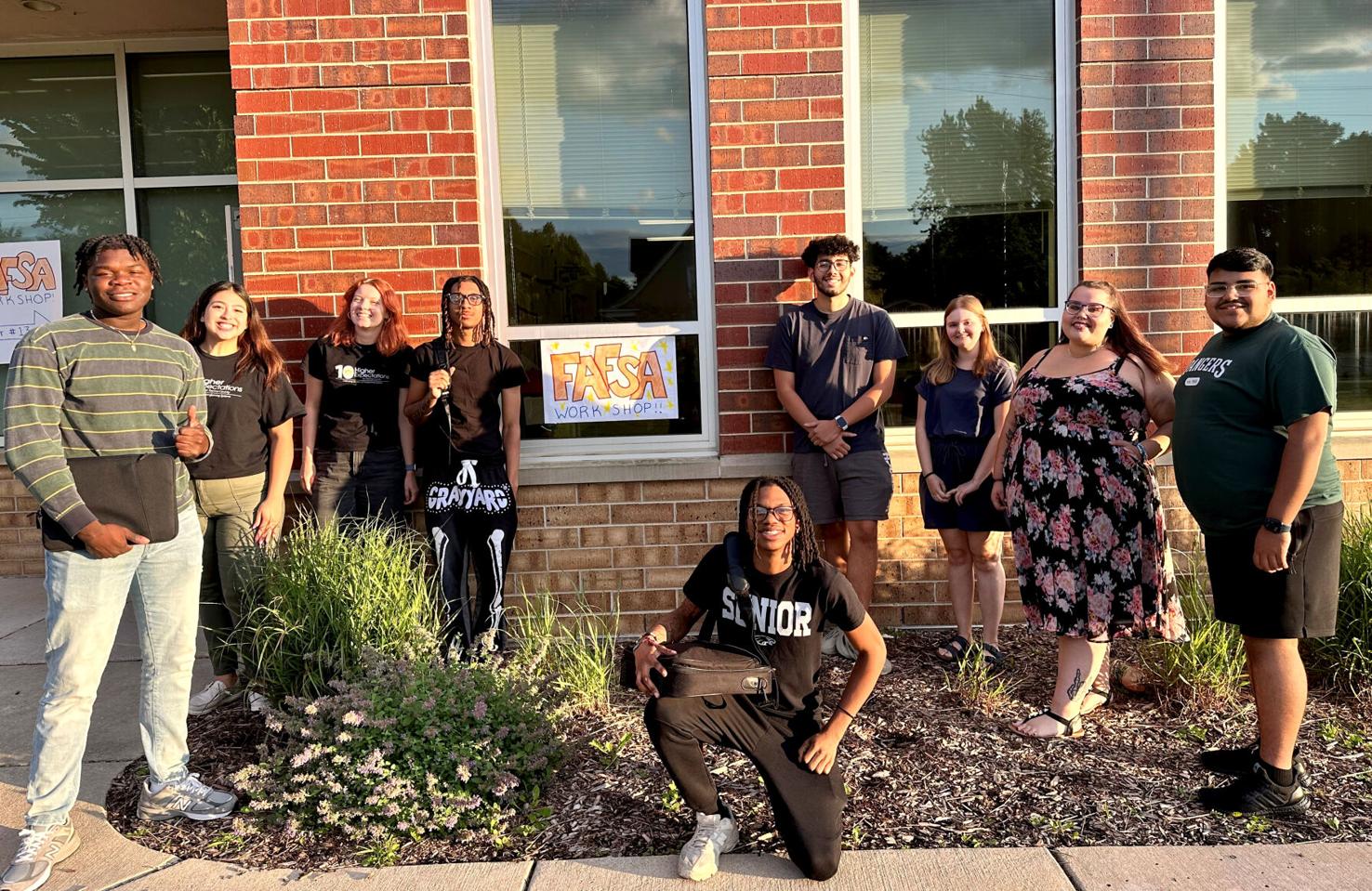 Six photos of a "FAST FAFSA" event at Knapp Elementary