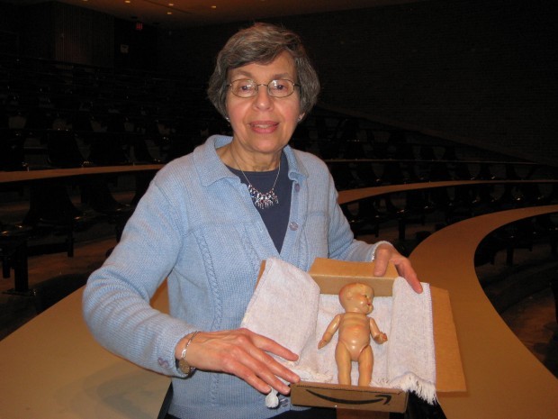 Woman explains to Parkside crowd what Shanghai ghetto was like