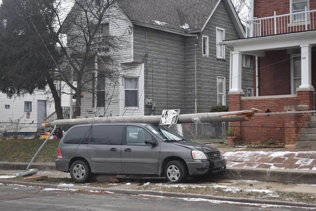 Van crashes into utility pole on LaSalle Street