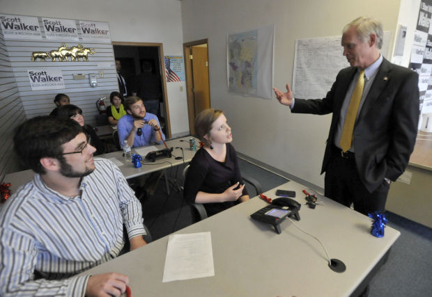 U.S. Sen. Ron Johnson tours businesses with local candidate Van Wanggaard