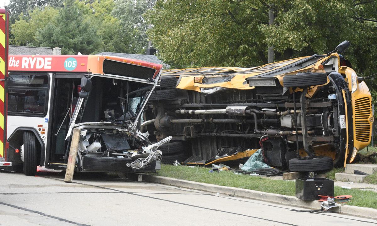 Several injured in school bus, RYDE Racine bus collision