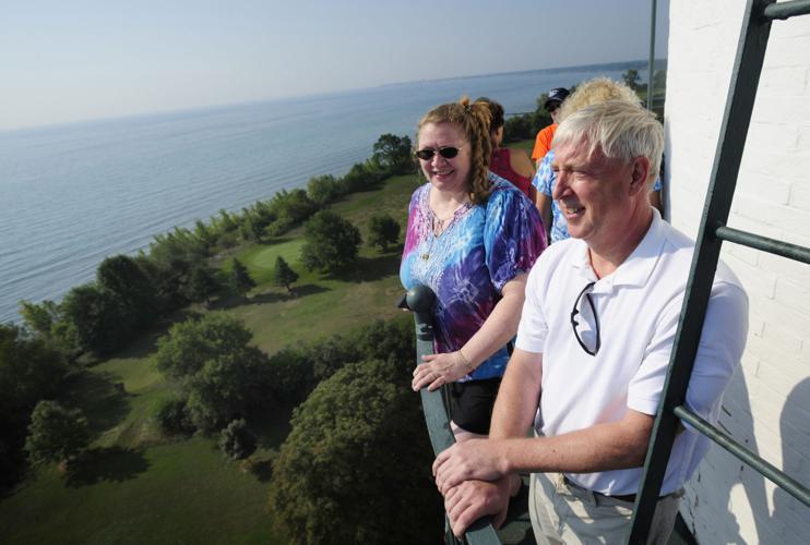 Climb the tower of the Wind Point Lighthouse