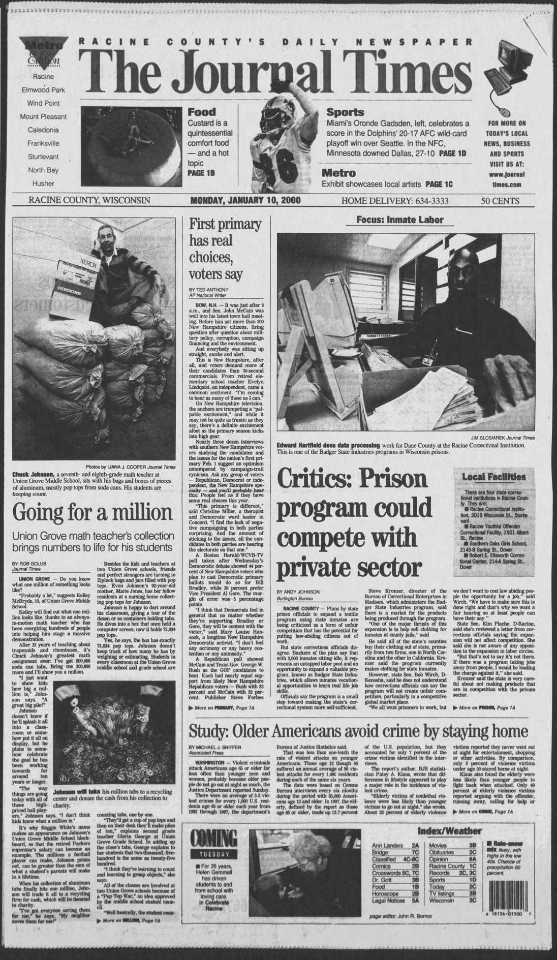 Jan 10: The Journal Times pages from the past | Local News ...