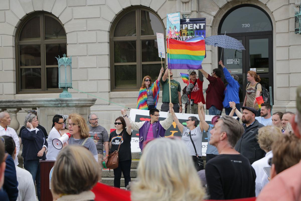 Racine Pride Celebration messages of love mostly drown out protesters ...