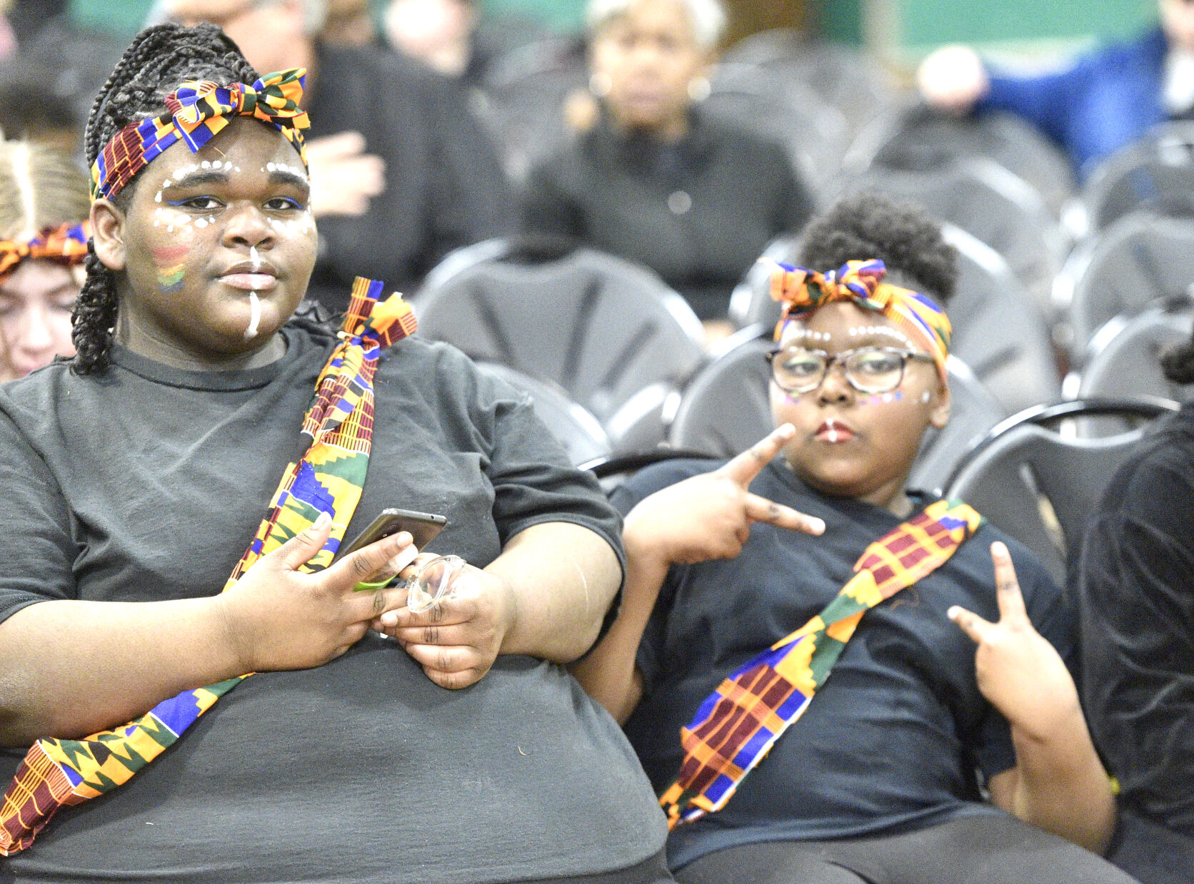 Six photos of the Mitchell School Black History Month celebration