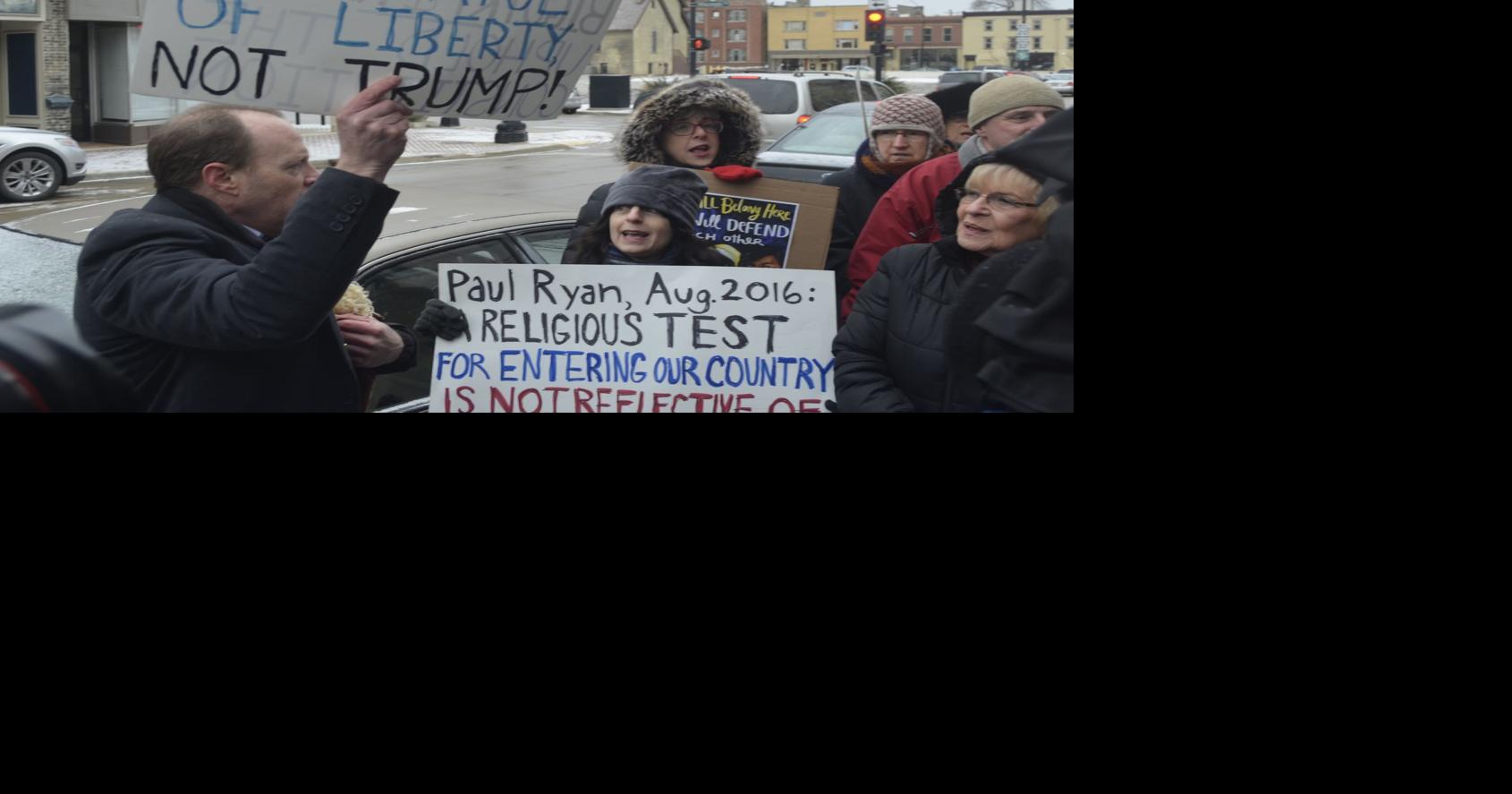 Refugee order draws demonstrators to Ryan's Racine office