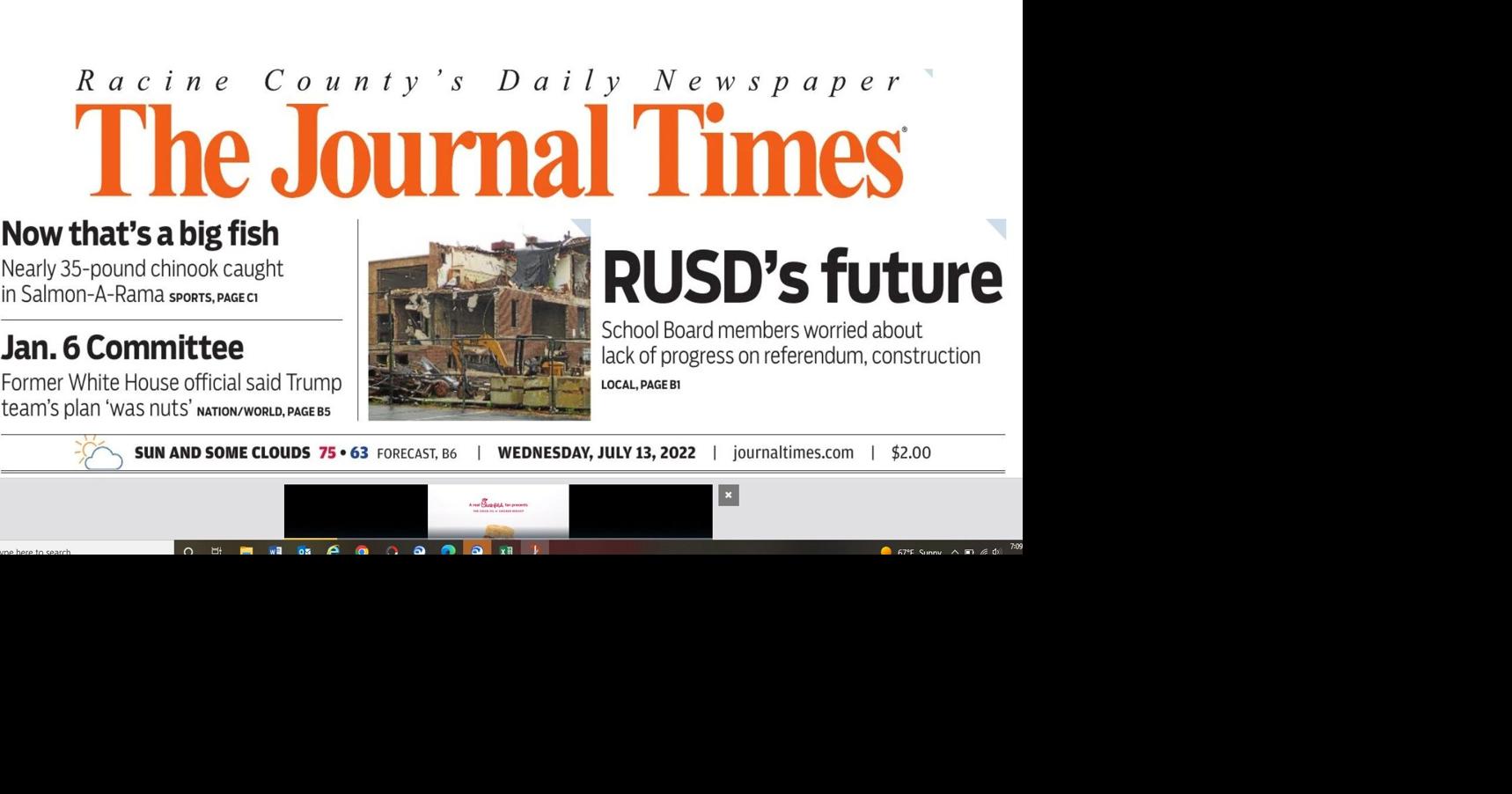 Due to production issue, some may not have received Journal Times today ...