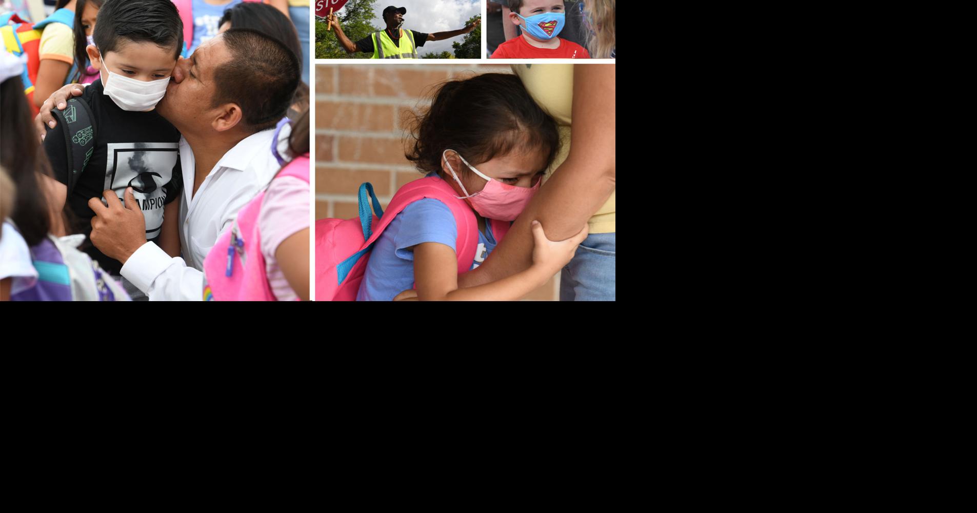 In photos: Parents support their little ones before the first day of ...