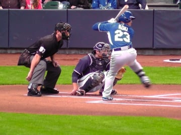 May gets call to umpire in majors