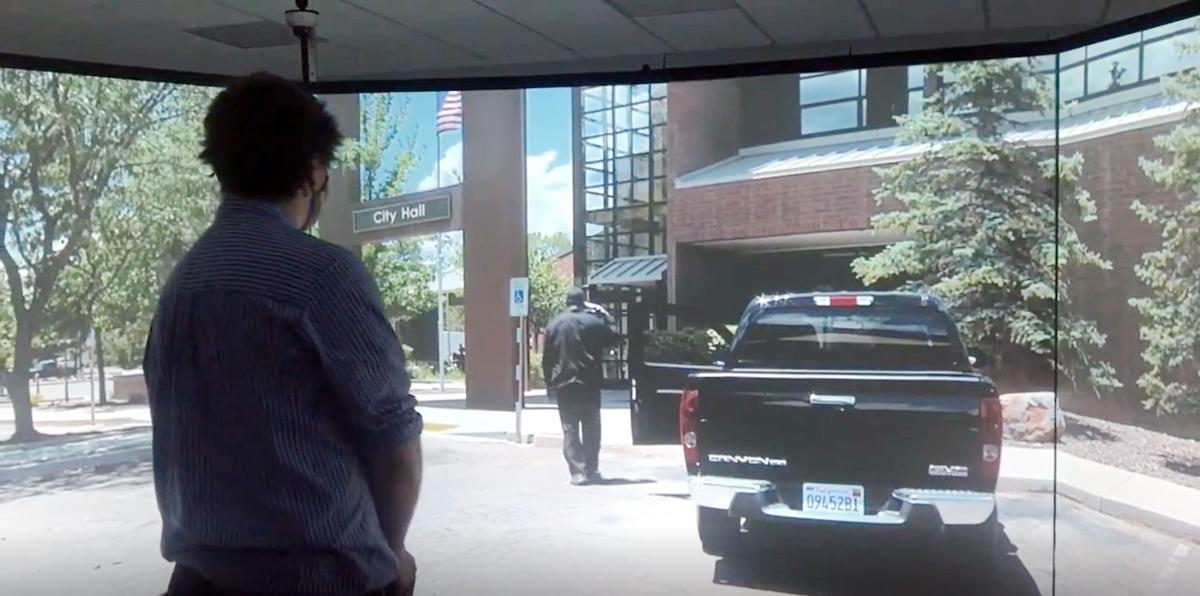 Adam Rogan: Going through a firearms scenario in the RPD's simulator