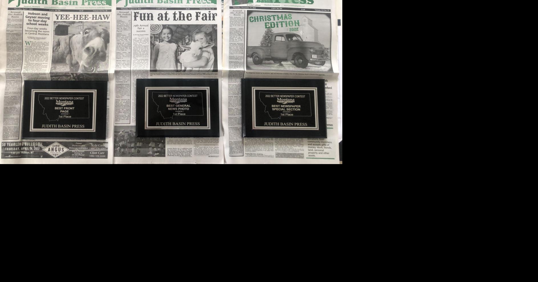Judith Basin Press takes home 10 awards and Montana Newspaper Contest ...