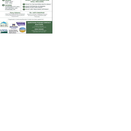 Invasive Snail Meeting in Stanford April 25 | News | judithbasinpress.net