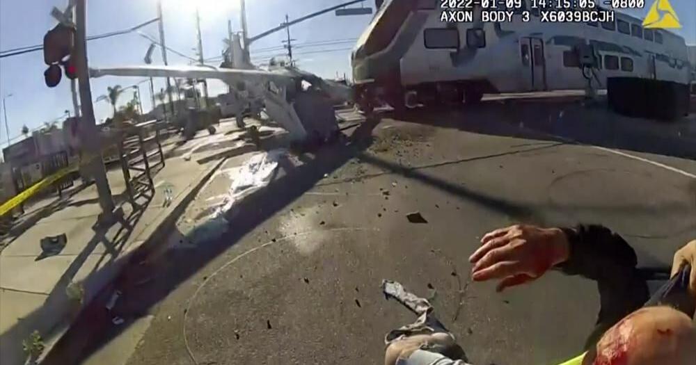 Pilot rescued from wreckage in LA moments before train hits | News ...