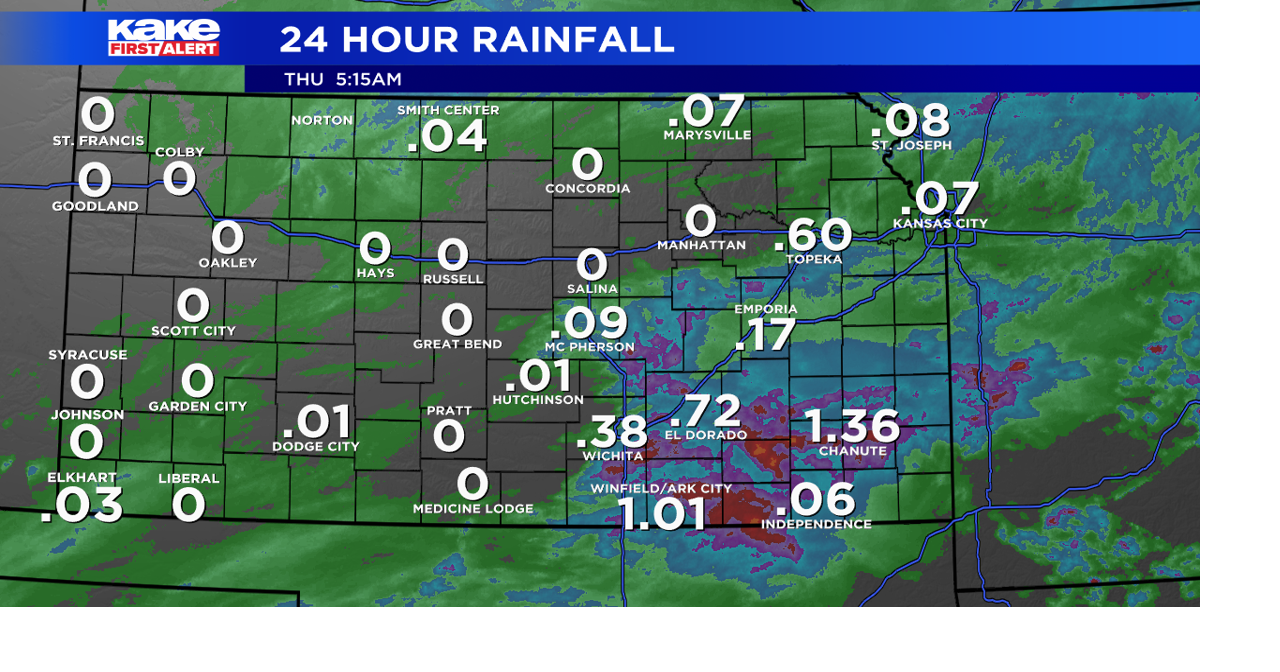 KAKEland rainfall totals | Trusted News Source for Wichita & Kansas ...