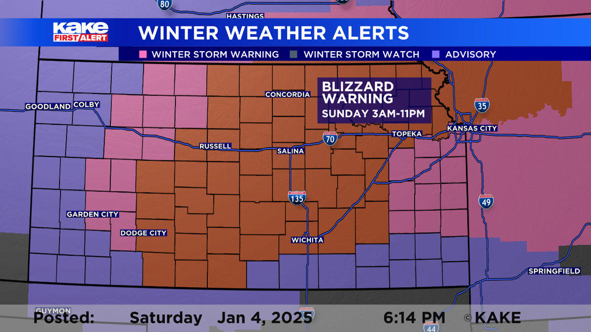 Major winter storm hits Kansas, blizzard warnings in effect | Trusted ...