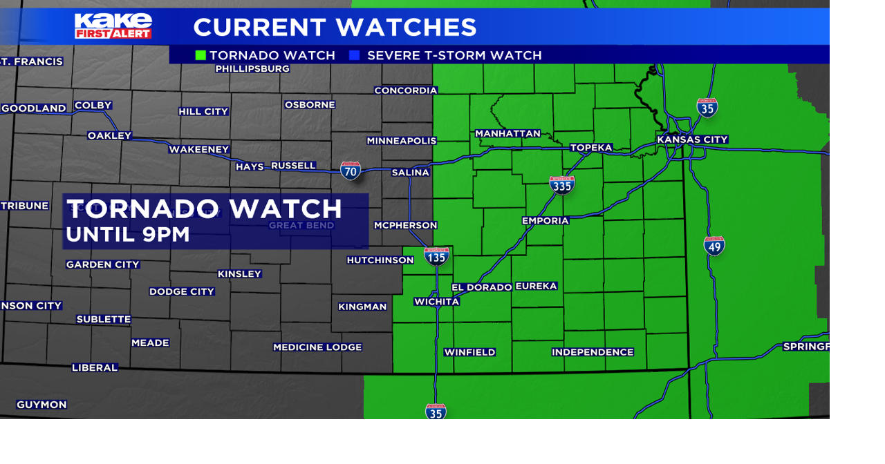 Tornado Watch issued for much of Kansas, including Wichita | Trusted ...