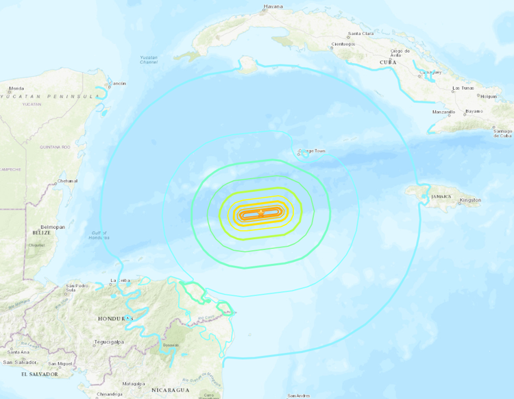 7.6 magnitude earthquake shakes the Caribbean southwest of Cayman ...