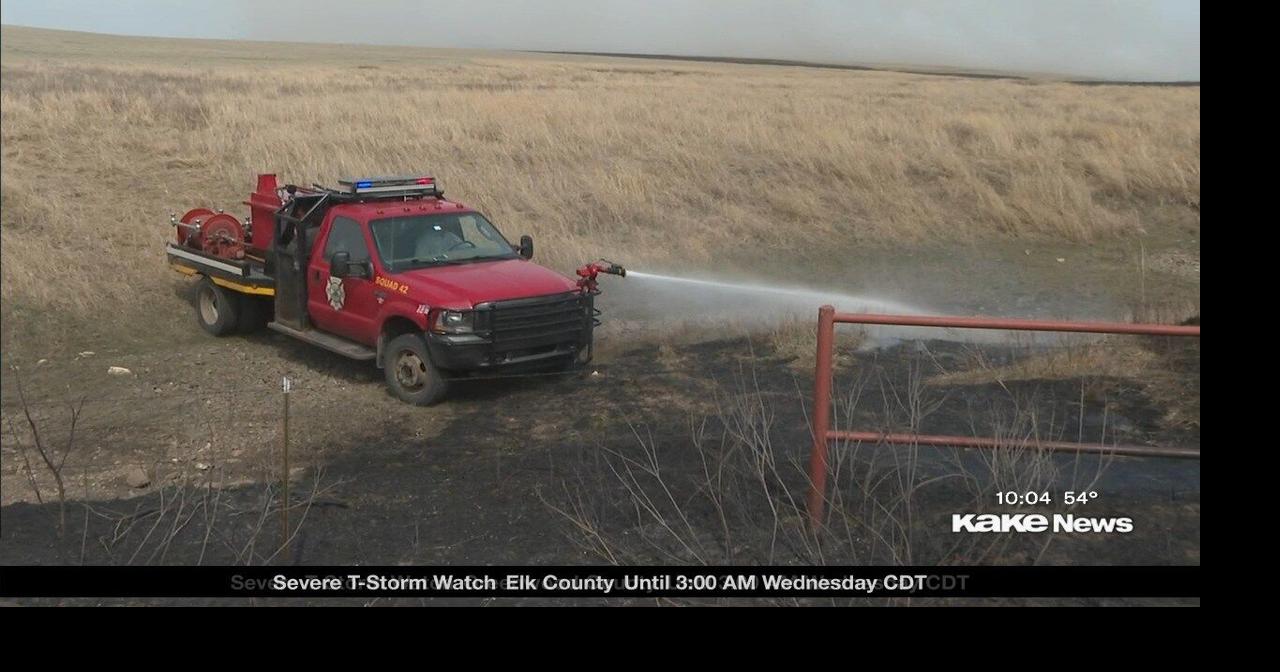 Kansas crews keep grass fires contained despite high winds and fire ...