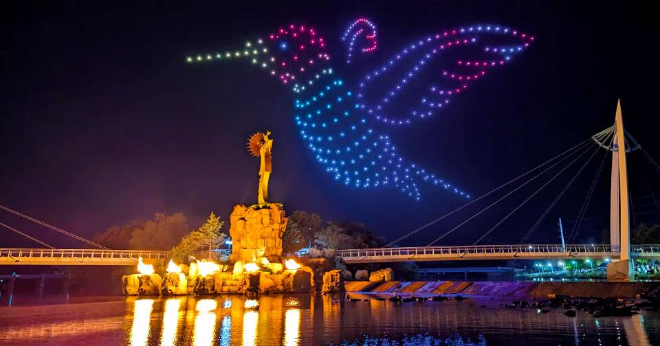 Rain, wind once again threaten Wichita’s annual Drone Light Festival ...