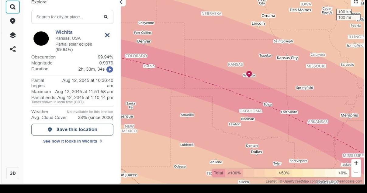 2045 solar eclipse: Path of totality crosses Kansas | | kake.com