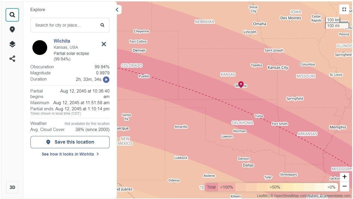 2045 solar eclipse: Path of totality crosses Kansas | | kake.com