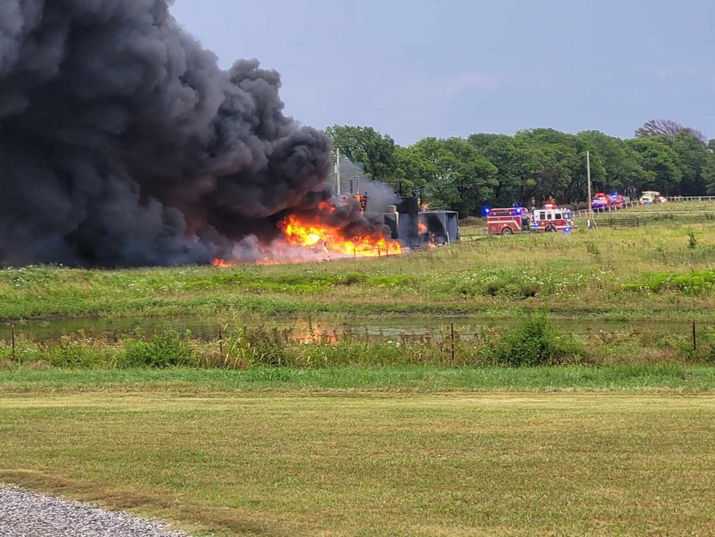 Lightning thought to be cause of oil tank fire near Winfield | Trusted ...