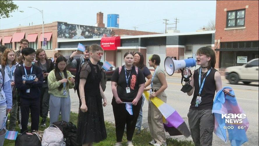 Wichita East students walk out to protest anti-trans legislation ...