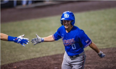 Kansas baseball ends skid with late rally in 6-5 Border Showdown ...