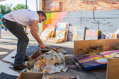 Controlled chaos: KU alumnus creates art with a sledgehammer and paint ...
