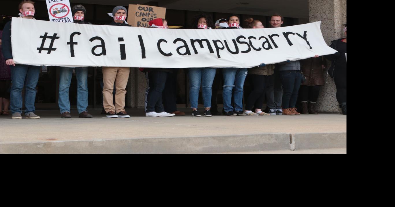 Protesters gather on Wescoe Beach to stand against gun law | News ...